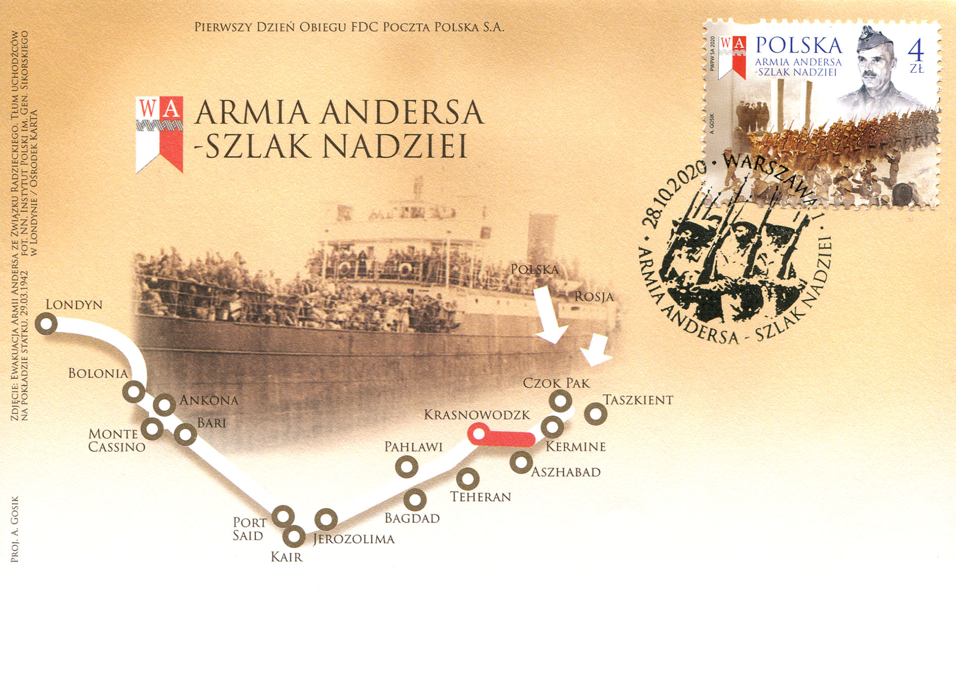 Armia Andersa - Szlak Nadziei - Poczta Polska