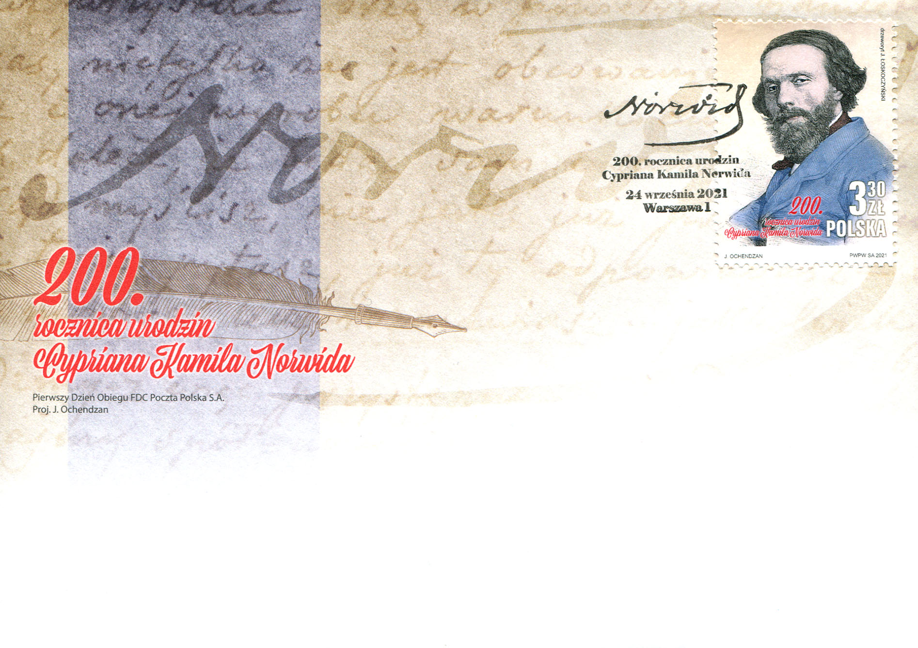 200. rocznica urodzin Cypriana Kamila Norwida - Poczta Polska